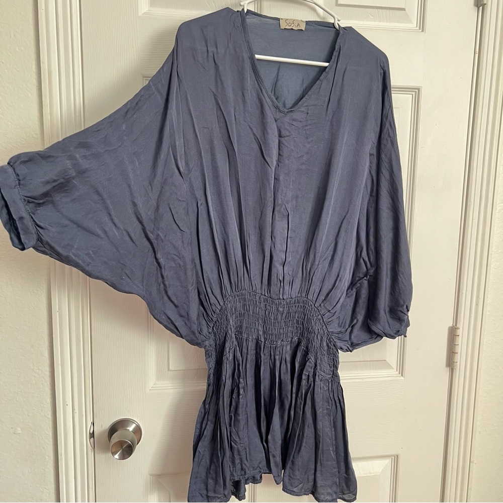 Sofia Collections | Italian Silk Smocked Mini Dress S… - Gem